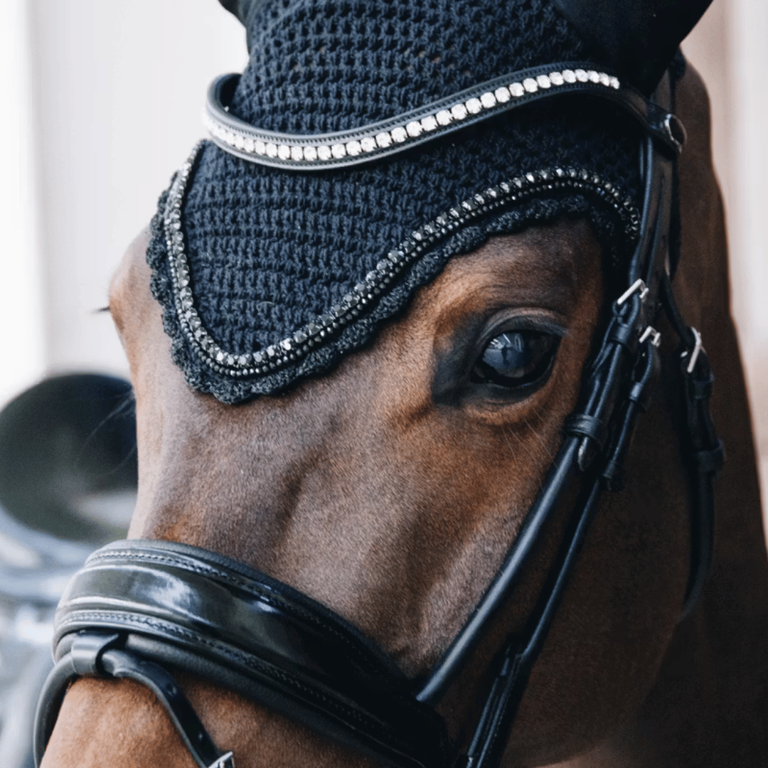 Kentucky Horsewear Wellington Stone & Pearl Long Ear Soundless Bonnet ...